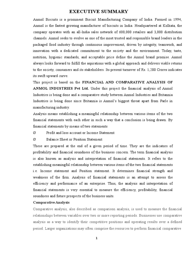 Executive Summary | PDF | Financial Statement | Income Statement