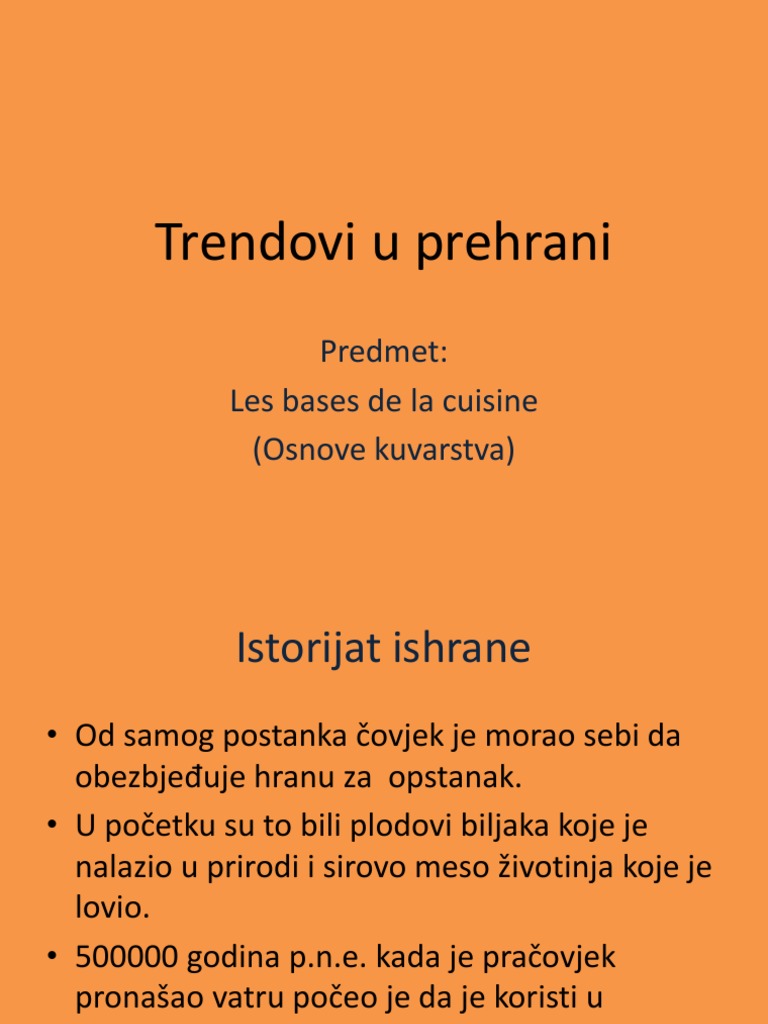 Trendovi U Prehrani | PDF