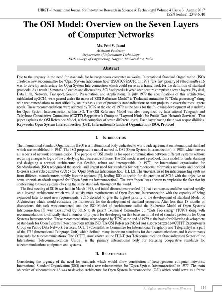 The OSI Model: Overview On The Seven Layers of Computer Networks | PDF ...