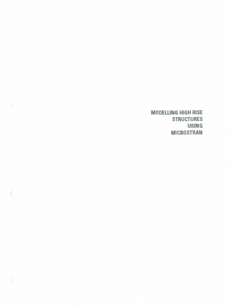 Modelling High Rise Structures Using Microstran | PDF | Truss | Beam ...