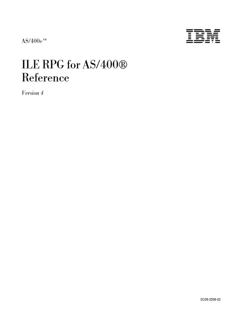 ILE RPG For AS400 Reference | Download Free PDF | Subroutine | Array Data Structure