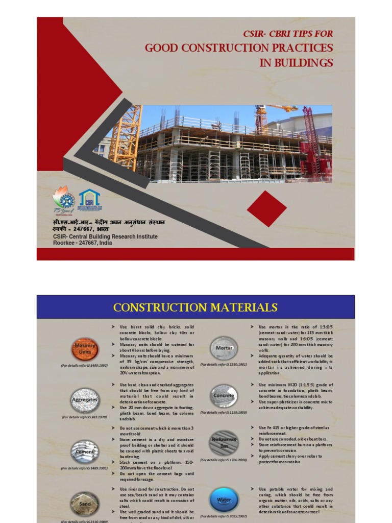 Good Construction Practices Pdf Masonry Concrete