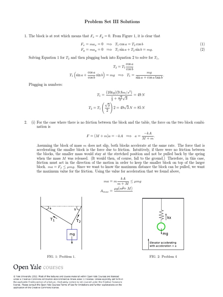 Problem Set III Solutions: A Detailed Explanation of the Concepts and ...