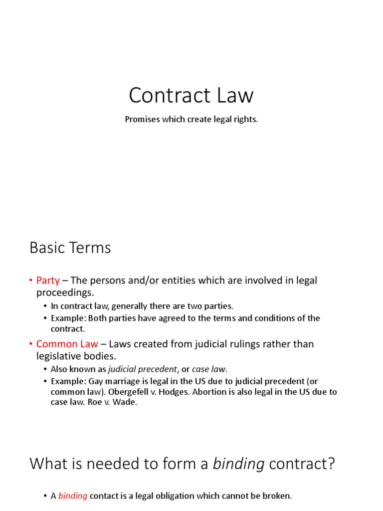 Contract Law: Promises Which Create Legal Rights | PDF | Consideration ...
