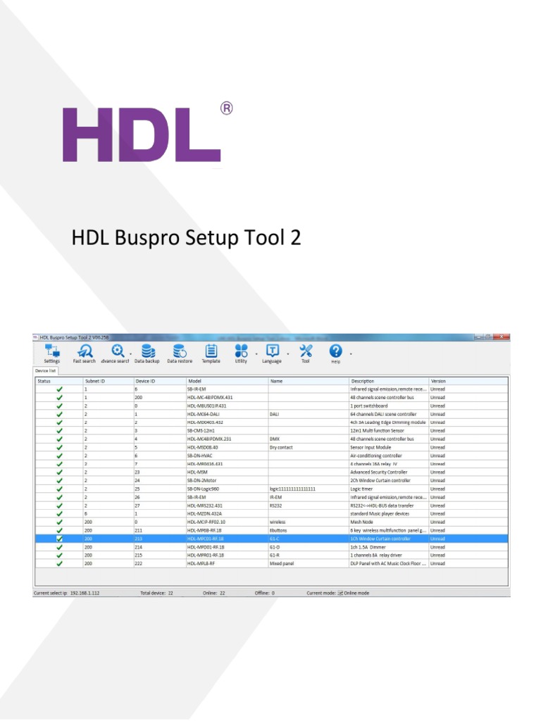 UM - HDL Buspro Setup Tool 2 (2017-08-04) PDF | PDF | Remote Control | Hardware Description Language