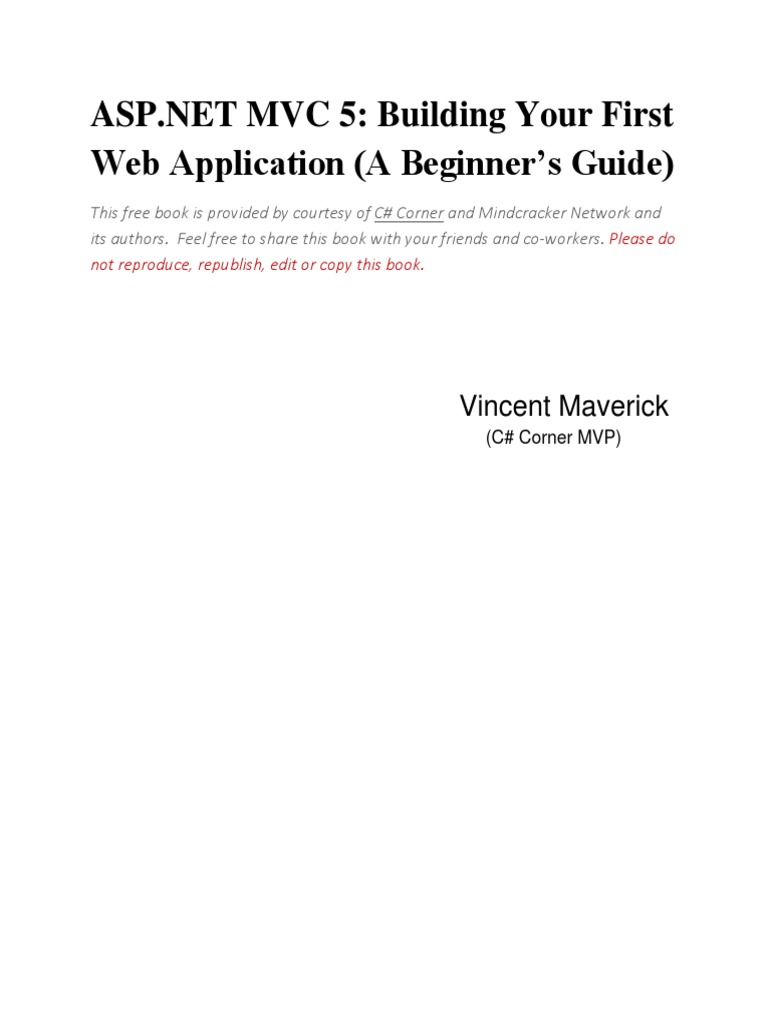 ASP Net MVC 5 A Beginner S Guide | PDF | J Query | Model–View–Controller