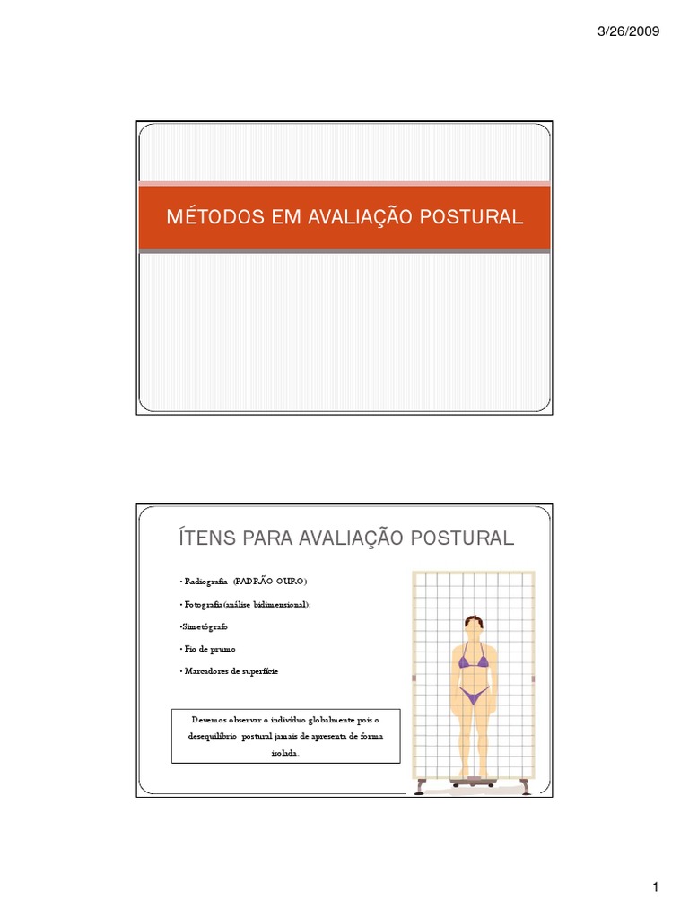 Técnicas de Avaliação Postural: Métodos e Softwares | PDF | Coluna ...