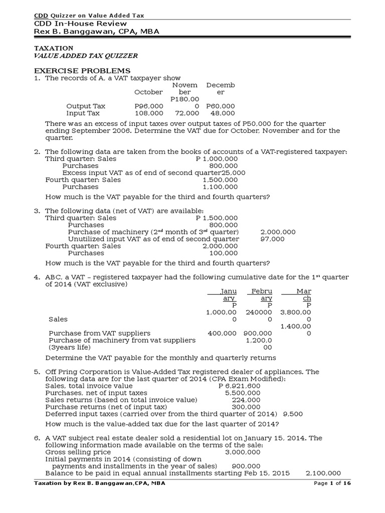 Vat | PDF | Value Added Tax | Withholding Tax