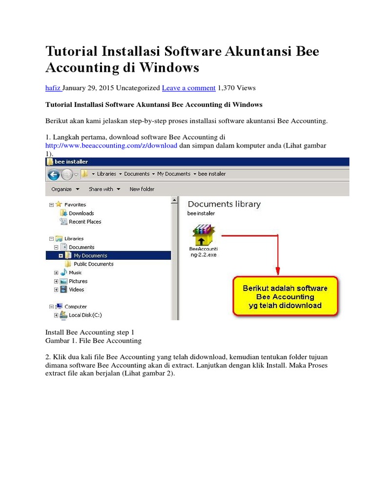 Tutorial Installasi Software Akuntansi Bee Accounting Di Windows | PDF