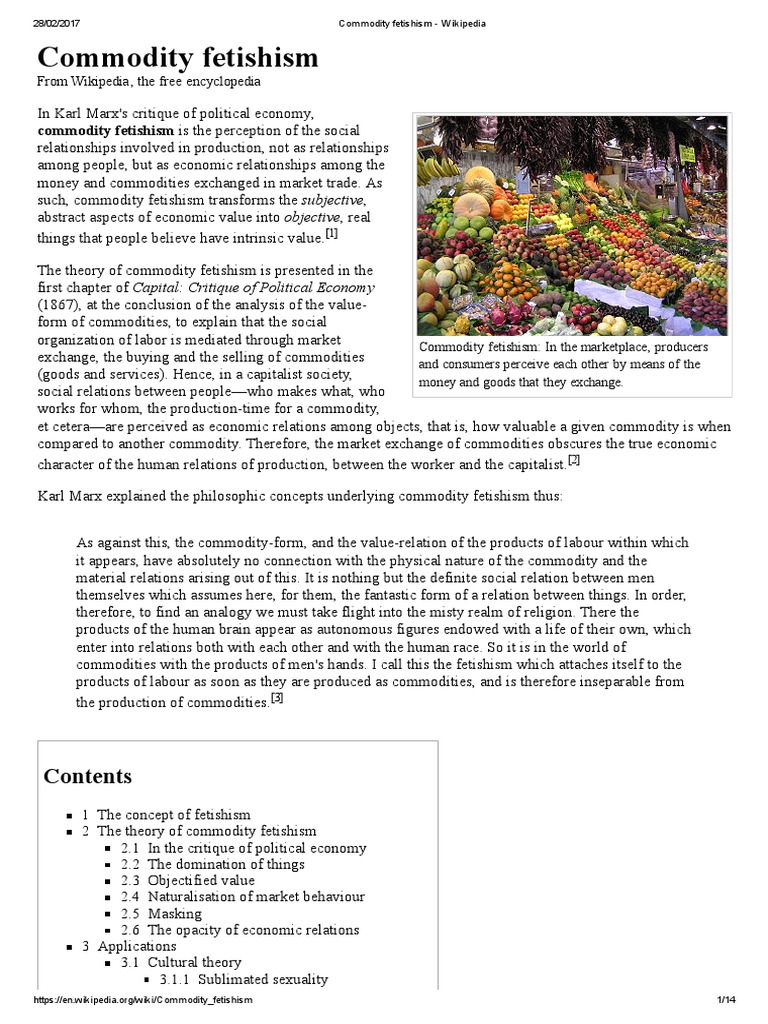 Commodity Fetishism | Value (Economics) | Commodity