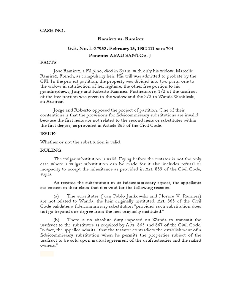 Validity of Substitution in Ramirez Case | PDF