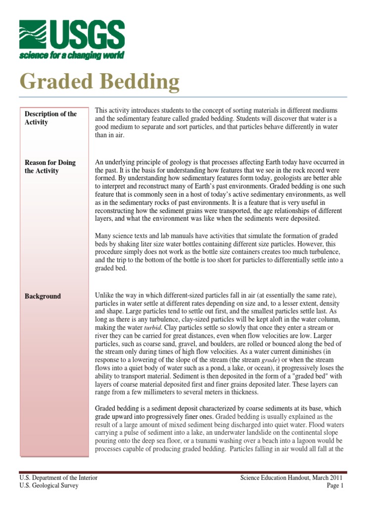 Graded Bedding: Description of The Activity | PDF | Sedimentary Rock ...