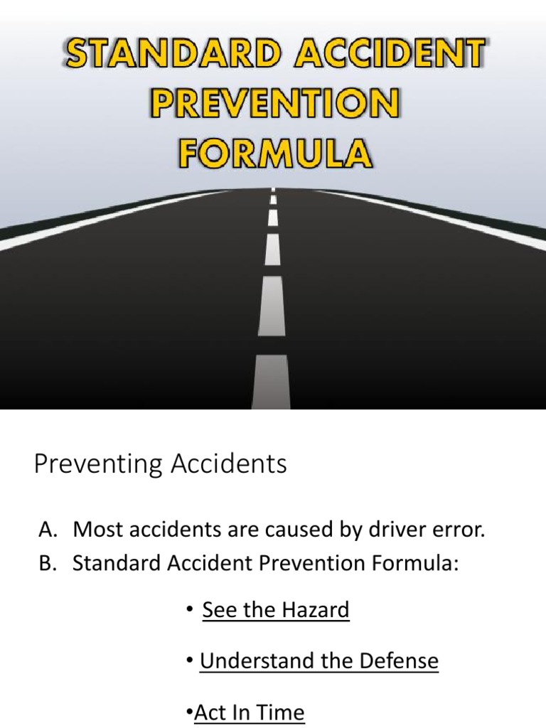 Standard Accident Prevention Formula | PDF | Traffic Collision | Road ...