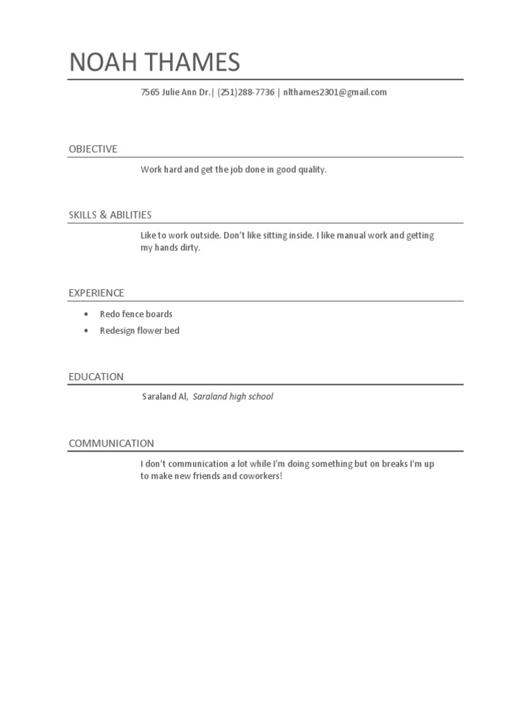 Noah Thames Resume 2 1 | PDF | Career & Growth