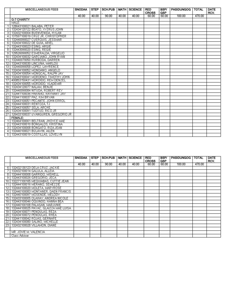 Misc Fees 2017 2018