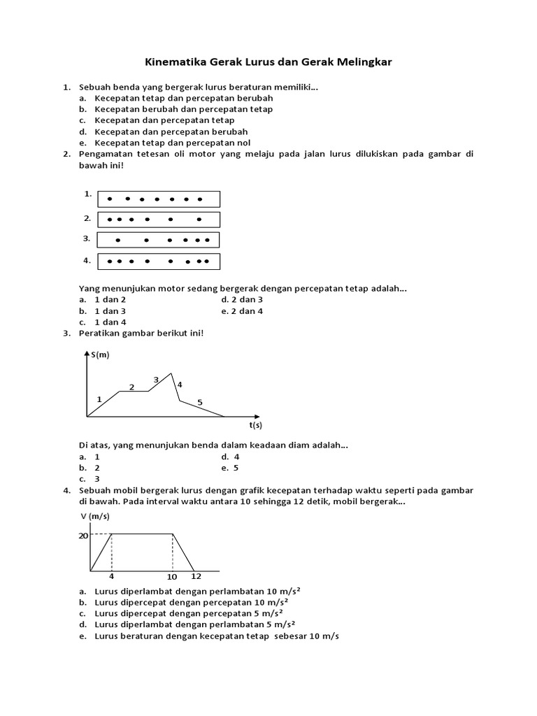Kinematika Gerak Lurus Dan Gerak Melingkar | PDF