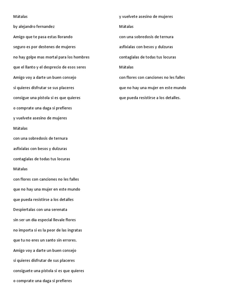 Mátalas Letra | PDF