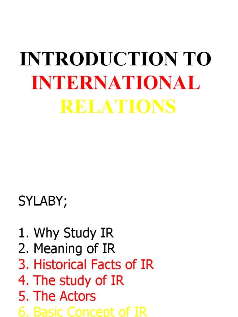 Introduction to International Relations