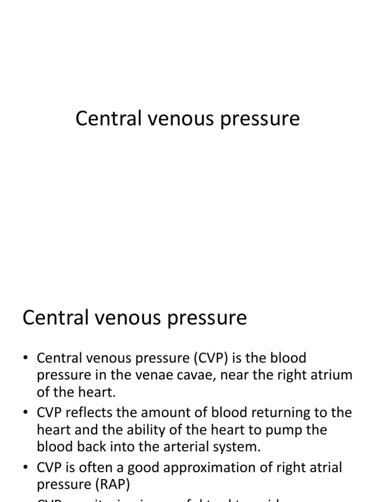 Central Venous Pressure | PDF | Heart | Blood Pressure