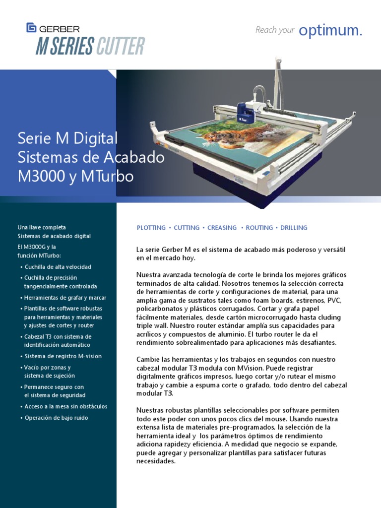 Serie M: Sistemas de Acabado Digital Gerber | PDF | Herramientas ...