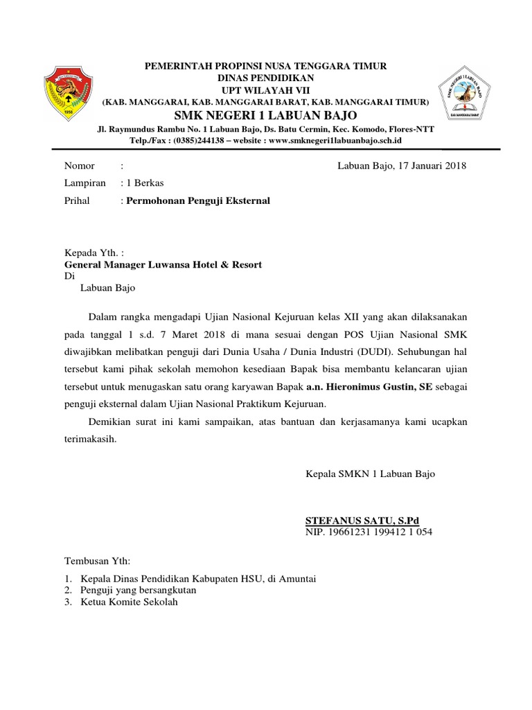 Surat Penguji Eksternal | PDF