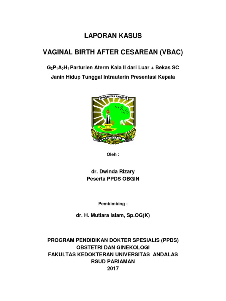 Laporan Kasus Vbac | PDF
