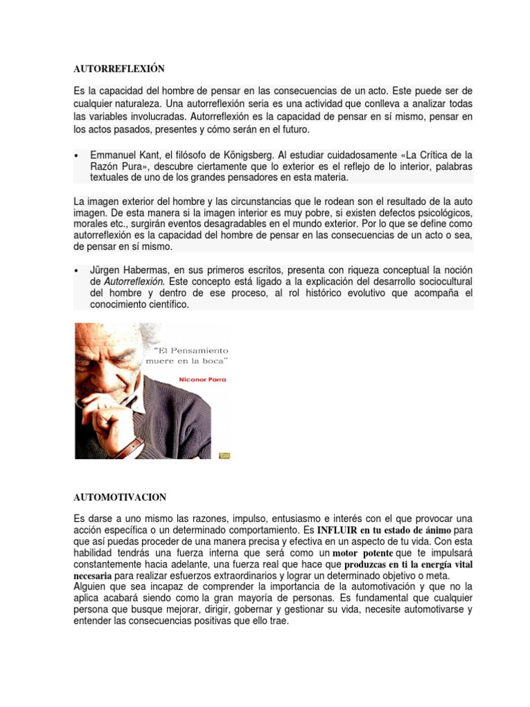 Definición de Autorreflexión | PDF | Aprendizaje | Cognición