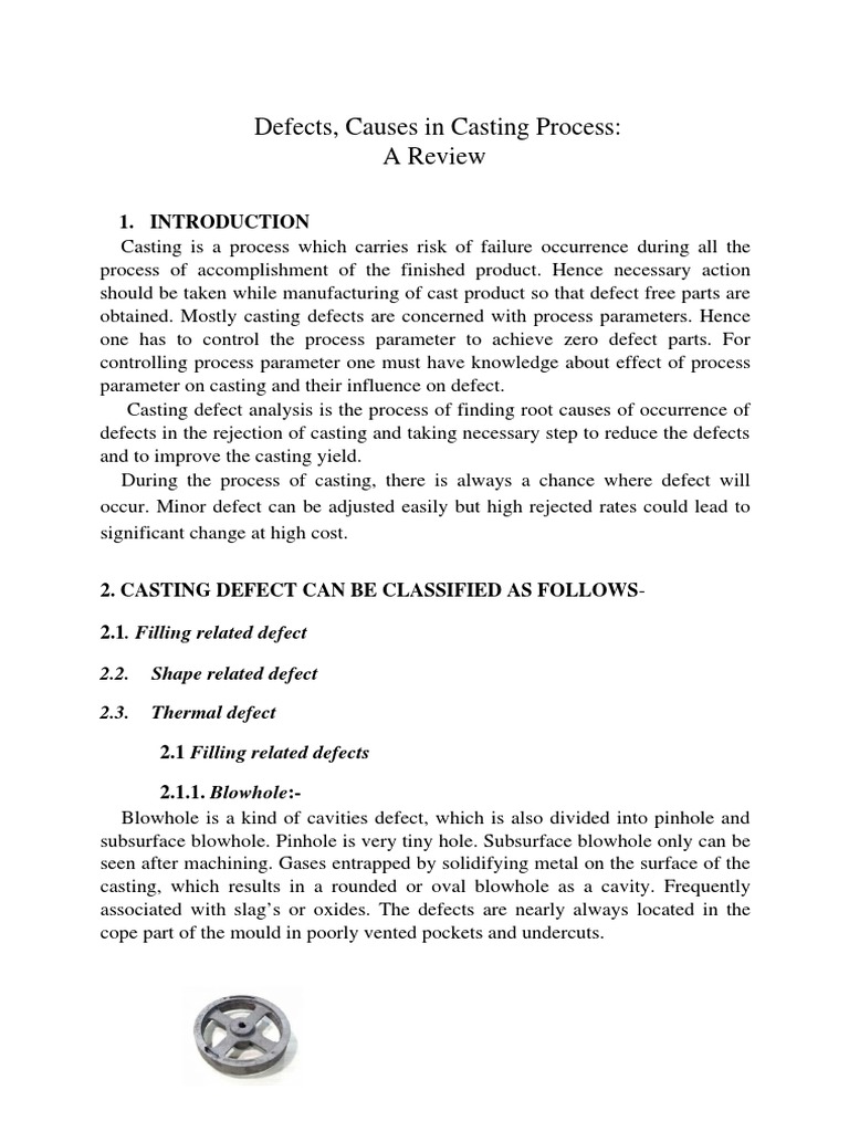 Review of Mechanical Defects | PDF | Casting (Metalworking) | Metalworking