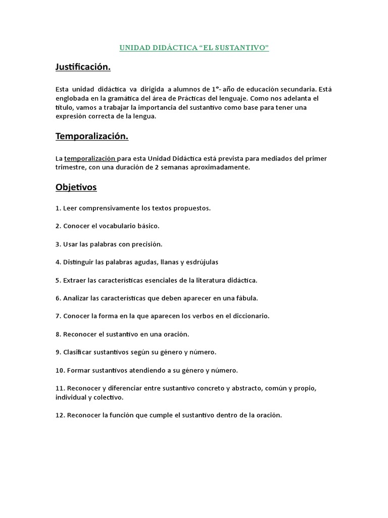 El Sustantivo: Guía Completa Secundaria | PDF | Sustantivo | Palabra