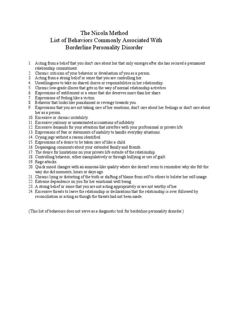 List of Negative Behaviors | PDF