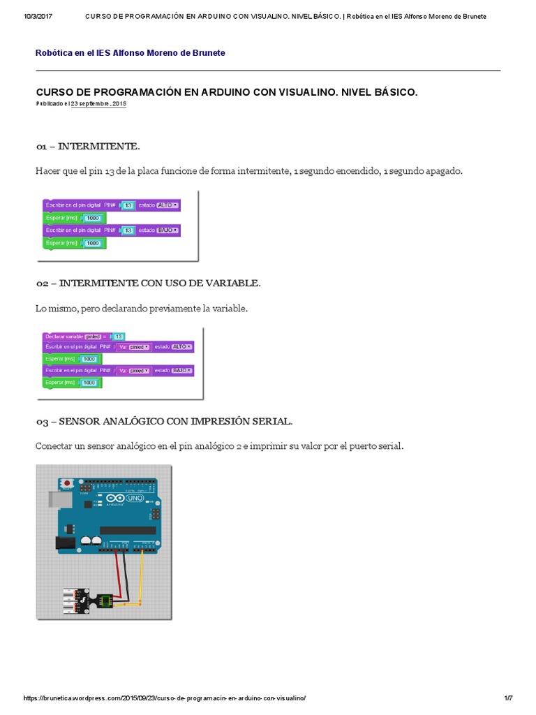 Arduino Con Visualino. Nivel Básico | PDF | Arduino | Electrónica Arduino Con Visualino. Nivel Básico | PDF | Arduino | Electrónica