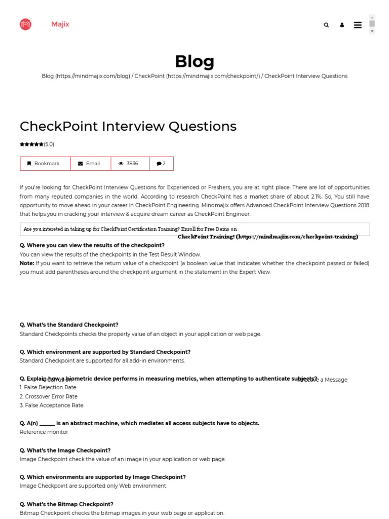 Advanced CheckPoint Interview Questions and Answers 2018 | PDF | Firewall (Computing) | Computer ...