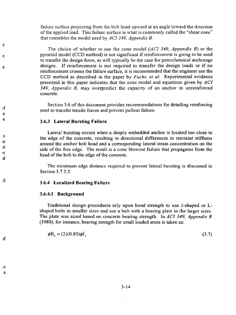 ACI 349, Appendix B. (ACI 349, Appendix: 3.6.3 Lateral Bursting Failure ...