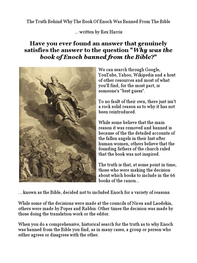 Why The Book of Enoch Was Banned From The Bible | PDF | Enoch (Ancestor ... Why The Book of Enoch Was Banned From The Bible | PDF | Enoch (Ancestor ...