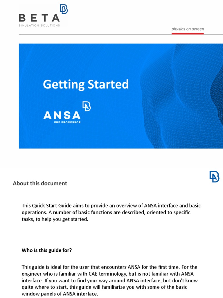 Getting Started with the ANSA Interface | PDF | Graphical User ...