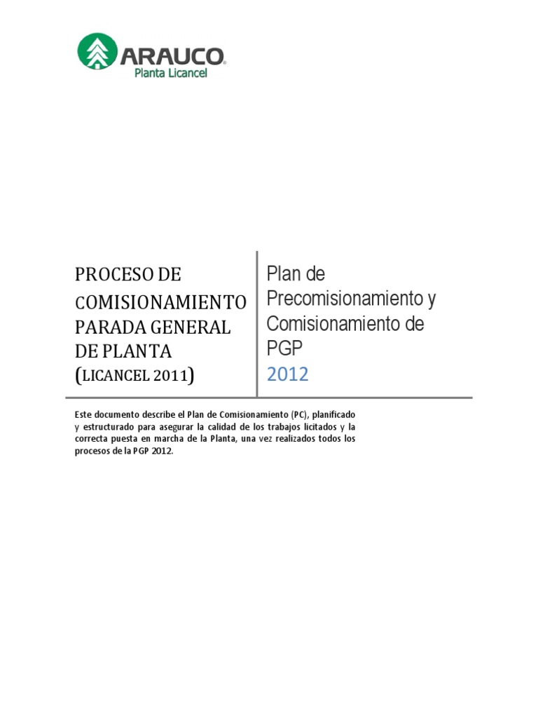 Procedimiento PC2 - Paradas Generales de Planta | PDF | Calidad (comercial) | Planificación