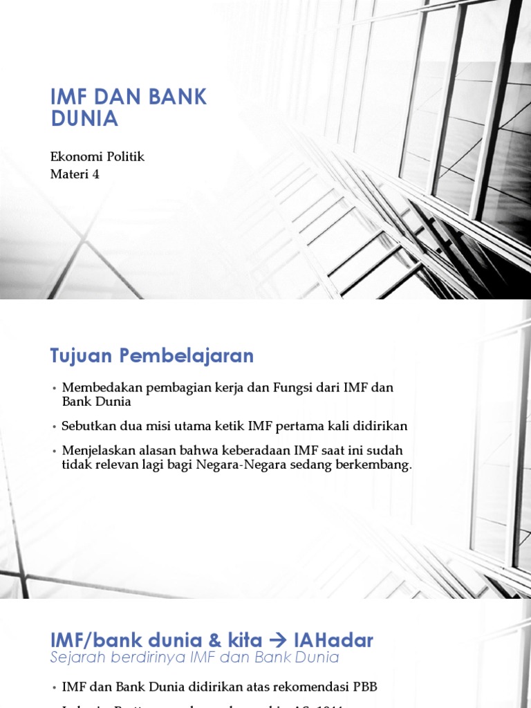 4 Imf Dan Bank Dunia | PDF