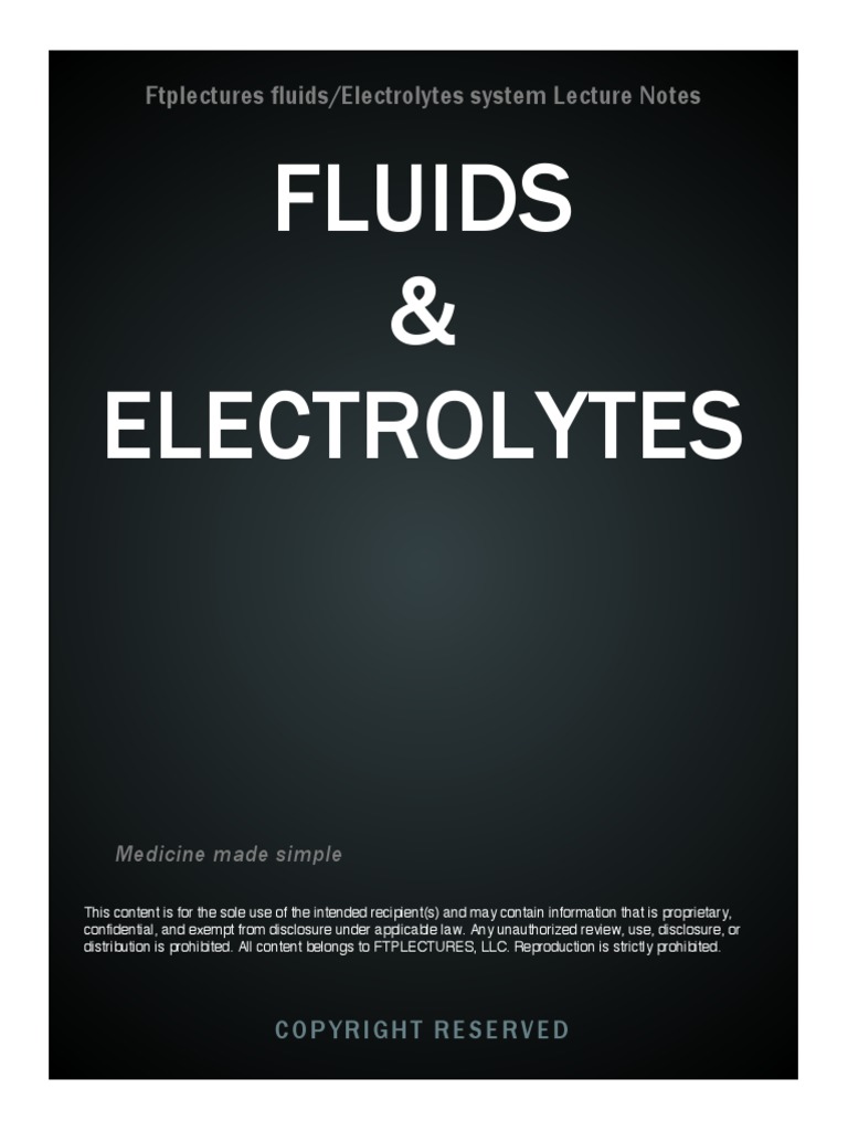 Fluids Electrolytes Notes | PDF | Diseases And Disorders | Clinical ...