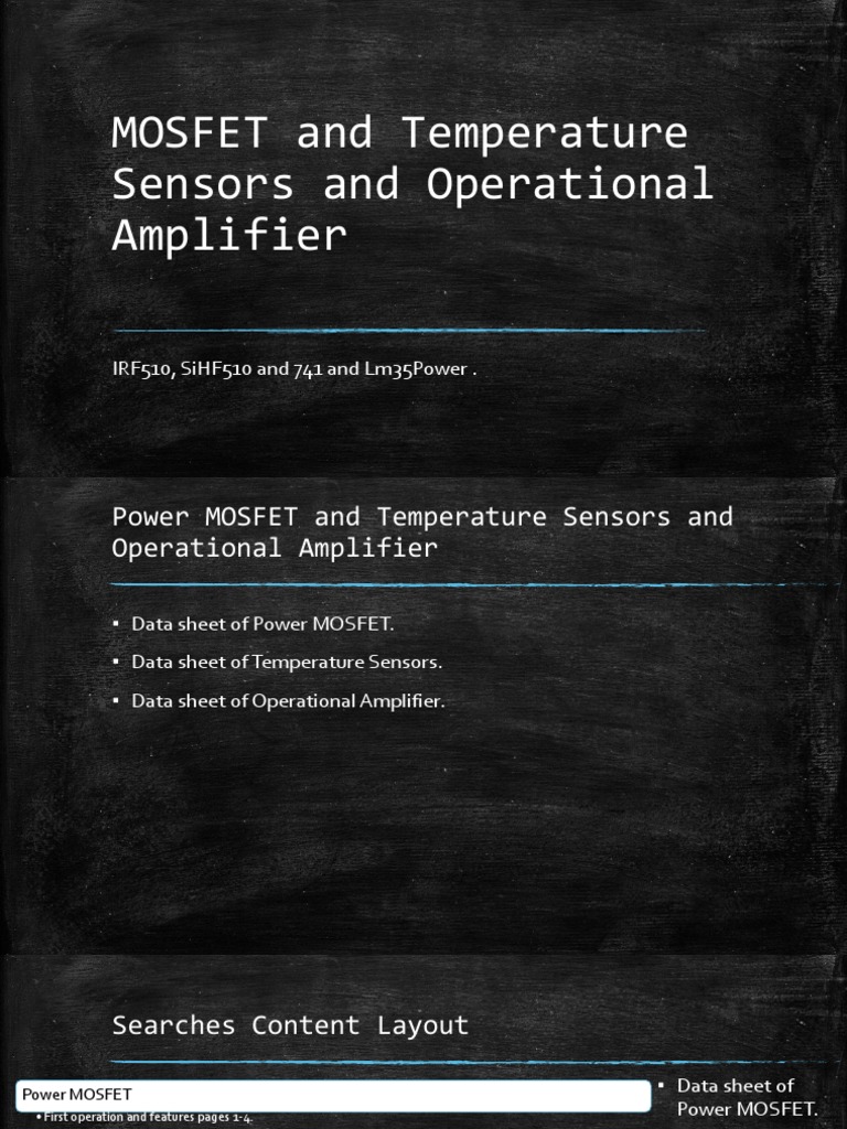 MOSFET and Temperature Sensors and Operational Amplifier | PDF