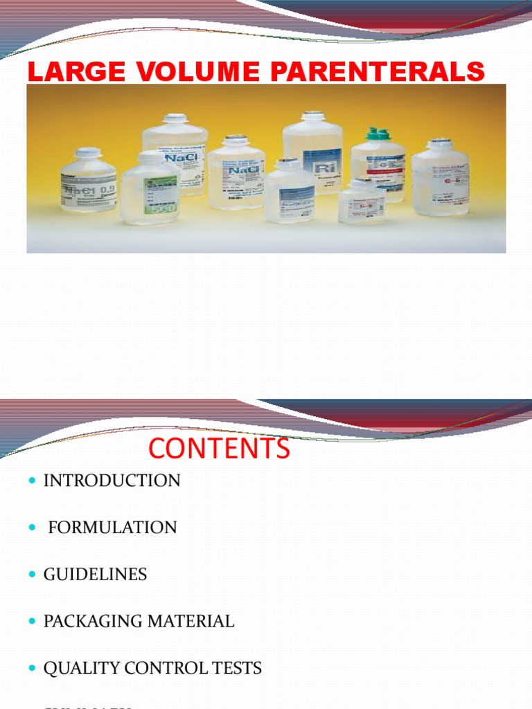 Guide to the Formulation, Quality Control, and Packaging of Large ...