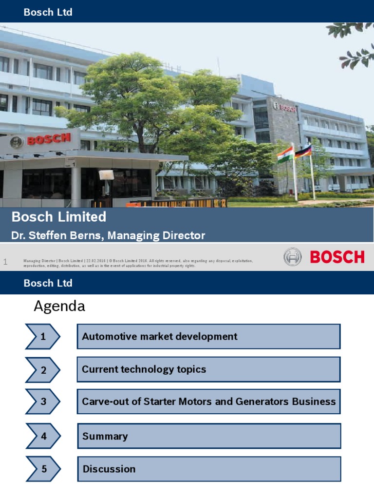 Bosch Limited: Dr. Steffen Berns, Managing Director | PDF | Board Of ...