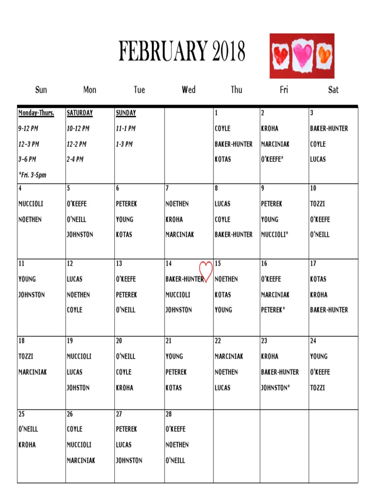 Floor Schedule Feb | PDF