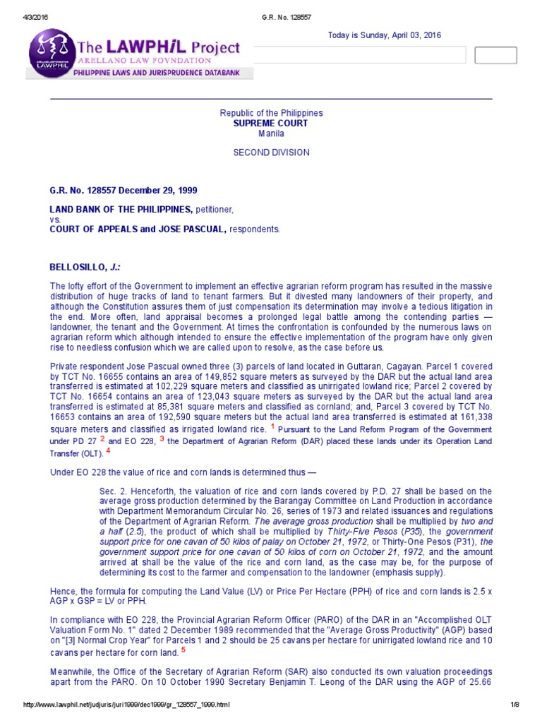 Landbank V CA, December 29, 1999 | PDF | Mandamus | Real Estate Appraisal