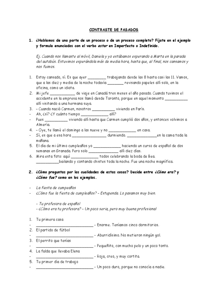 Contraste de Pasados | PDF | Ocio