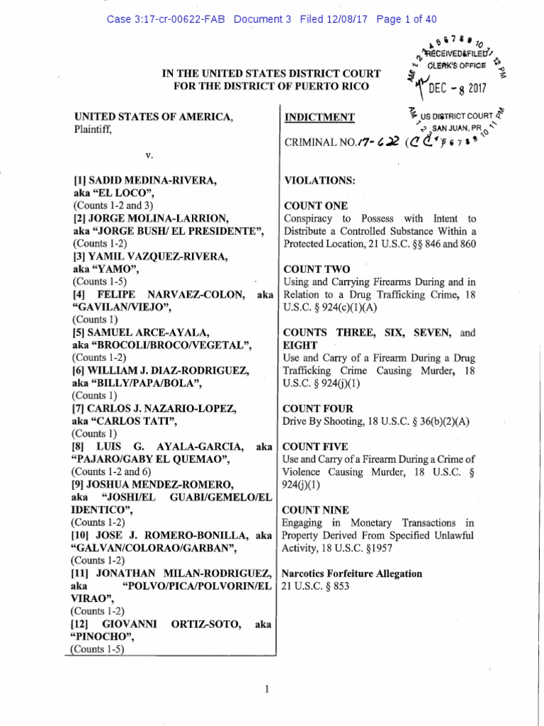 Menores New Blood Puerto Rico Gang Indictment January 2018 | PDF ...