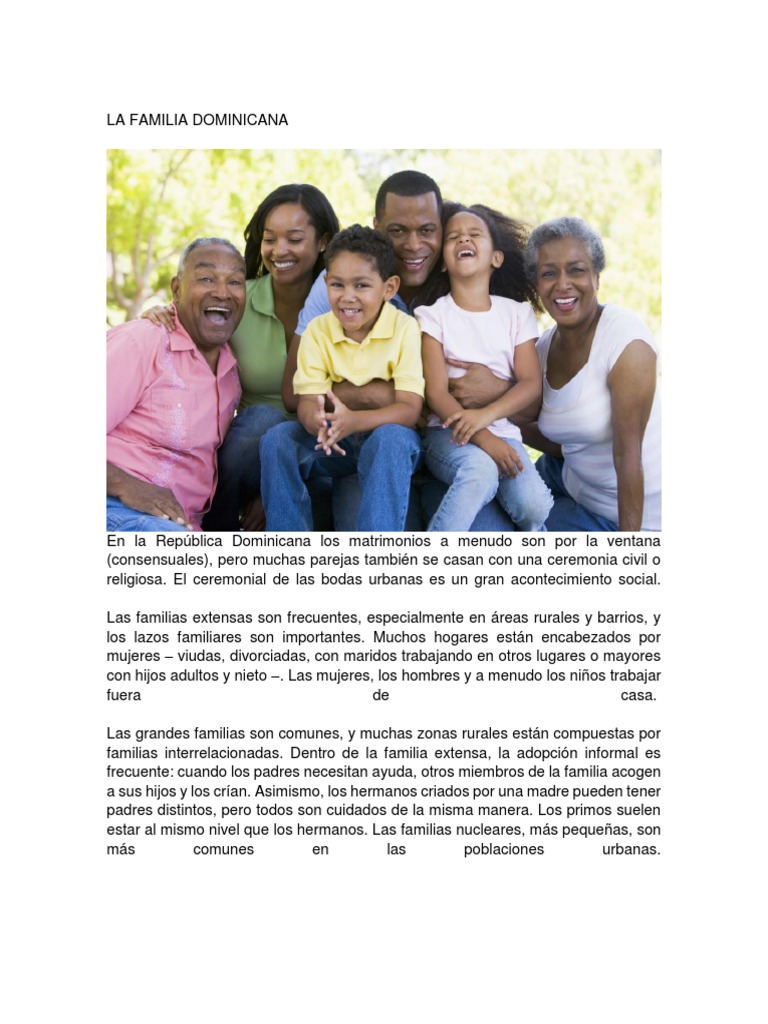 Elementos Culturales de la Familia Dominicana | PDF | Familia | Matrimonio