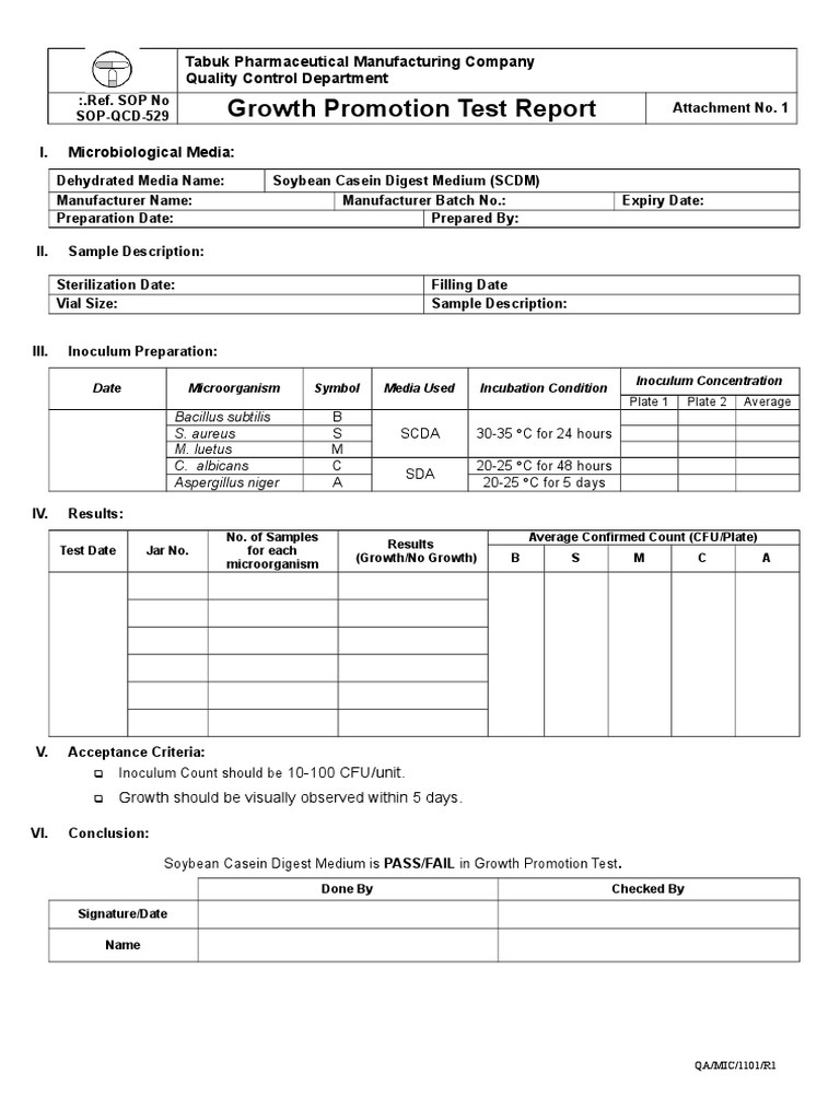 Tabuk Pharmaceutical Manufacturing Company Quality Control Department ...