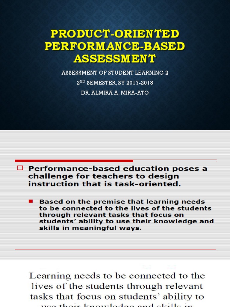 Product Oriented Performance Based Oriented | PDF | Rubric (Academic ...