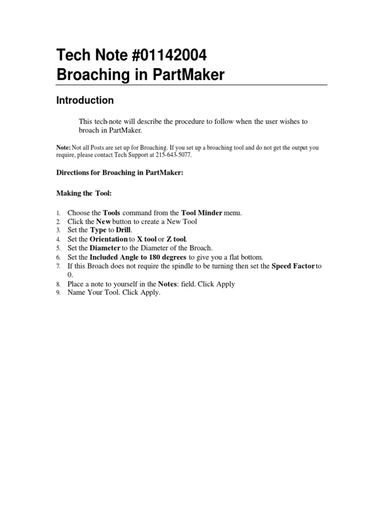 Broaching in PartMaker | PDF | Drill | Metalworking