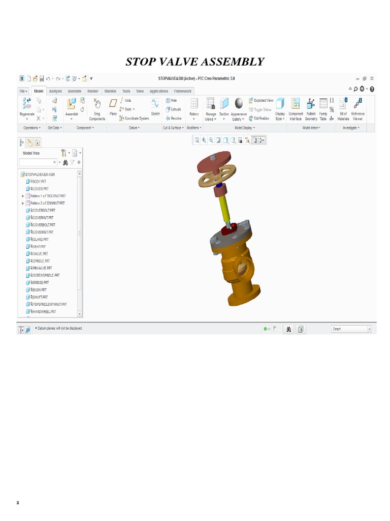 Stop Valve Assembly (Using Creo) | PDF